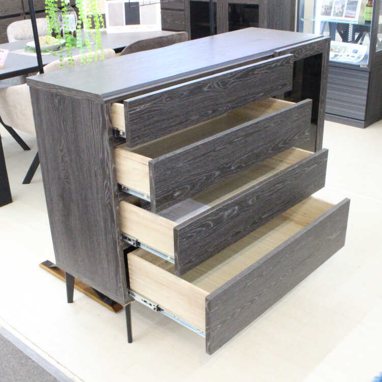 RA-3562 モダングレーなサイドボード｜幅120天然木突板・完成品