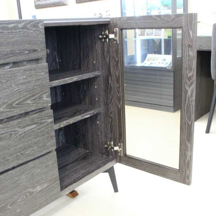 RA-3562 モダングレーなサイドボード｜幅120天然木突板・完成品