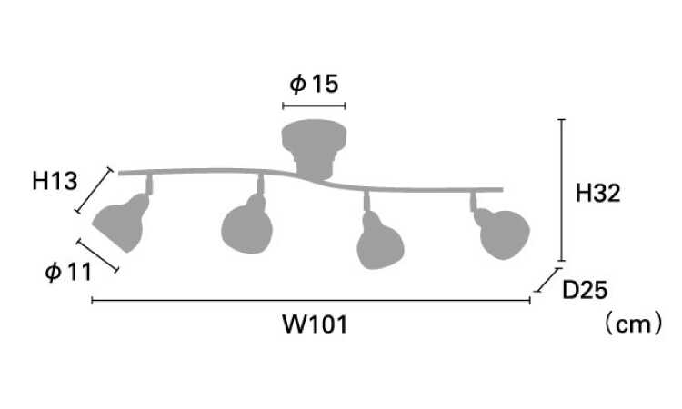 LT-5013 華やかでかわいい4灯シーリングライト・LED電球対応